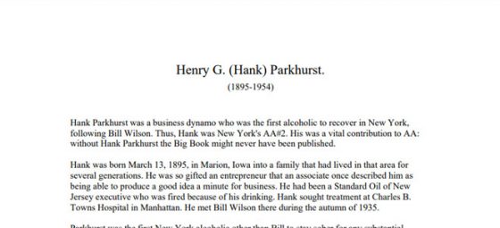 Hank Parkhurst - Harbor Area Central Office